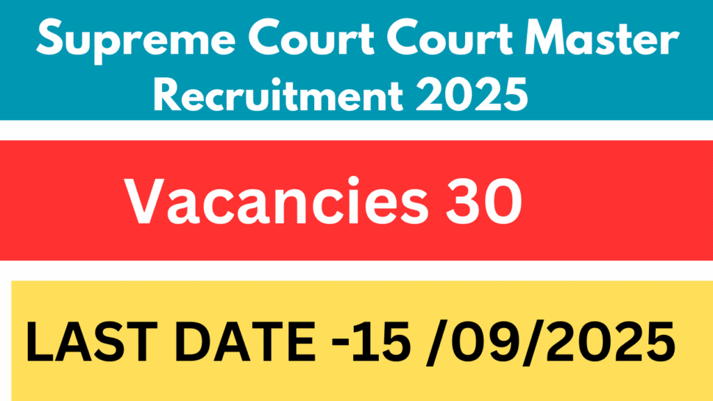 Supreme Court Court Master Recruitment 2025: Important Job Update
